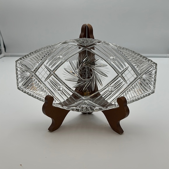 Source Unknown | Dining | Vintage Crystal Cut Rectangular Footed ...